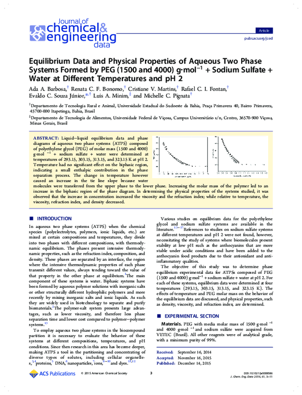 (PDF) Equilibrium Data and Physical Properties of Aqueous Two Phase ...