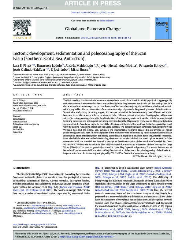 (PDF) Tectonic development, sedimentation and paleoceanography of the ...
