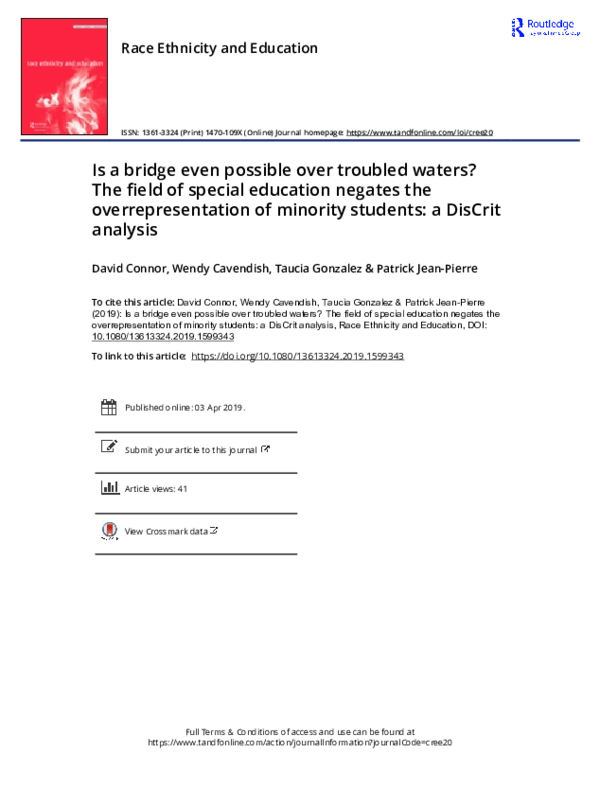 (PDF) DisCrit Analysis of Overrepresentation in Special Ed