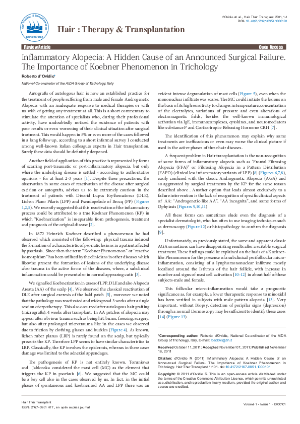 (PDF) Inflammatory Alopecia: A Hidden Cause of an Announced Surgical ...