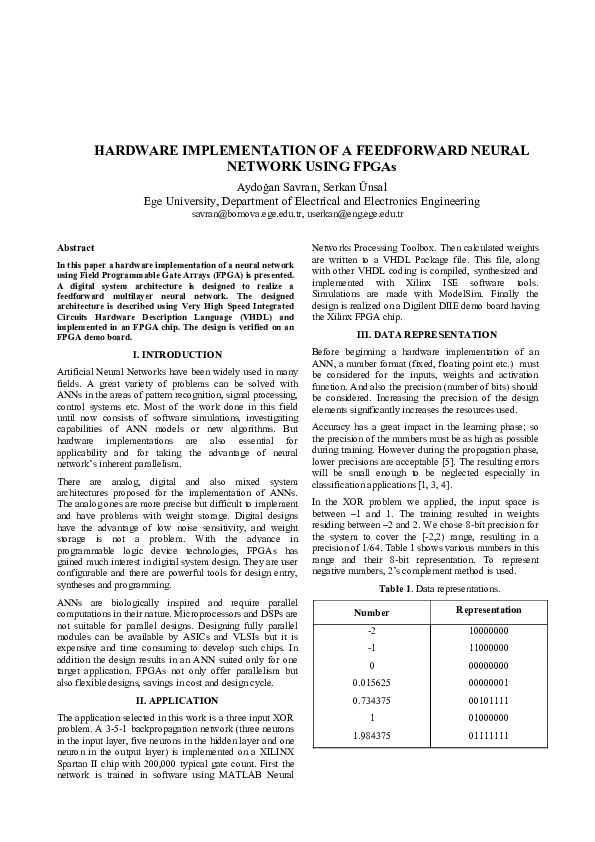(PDF) Neural Network Implementation in Hardware Using FPGAs (PDF) Neural Network Implementation in Hardware Using FPGAs
