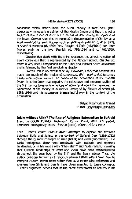 (PDF) Islam Without Allah? The Rise of Religious Externalism in Safavid ...