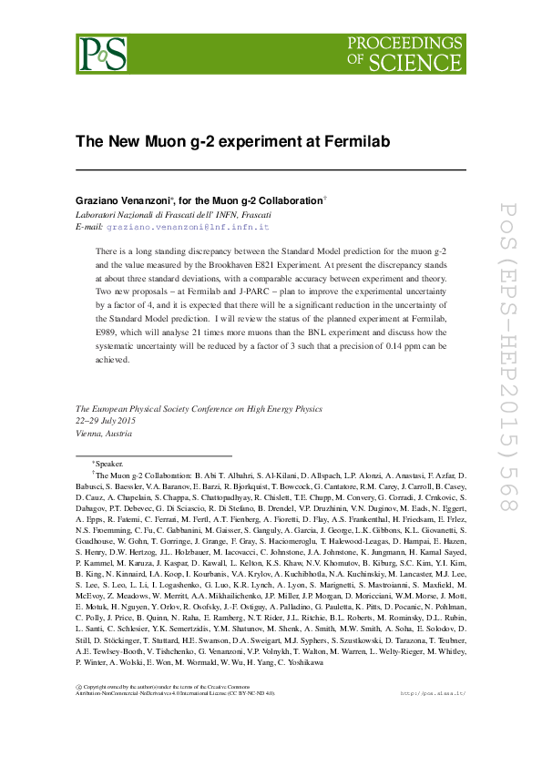 (PDF) The New Muon experiment at Fermilab