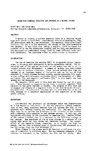 (PDF) Magnetron Enhanced Reactive Ion Etching in a Hexode System