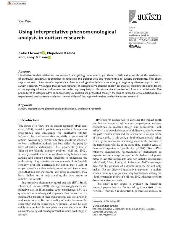 Pdf Using Interpretative Phenomenological Analysis In Music Education 2531