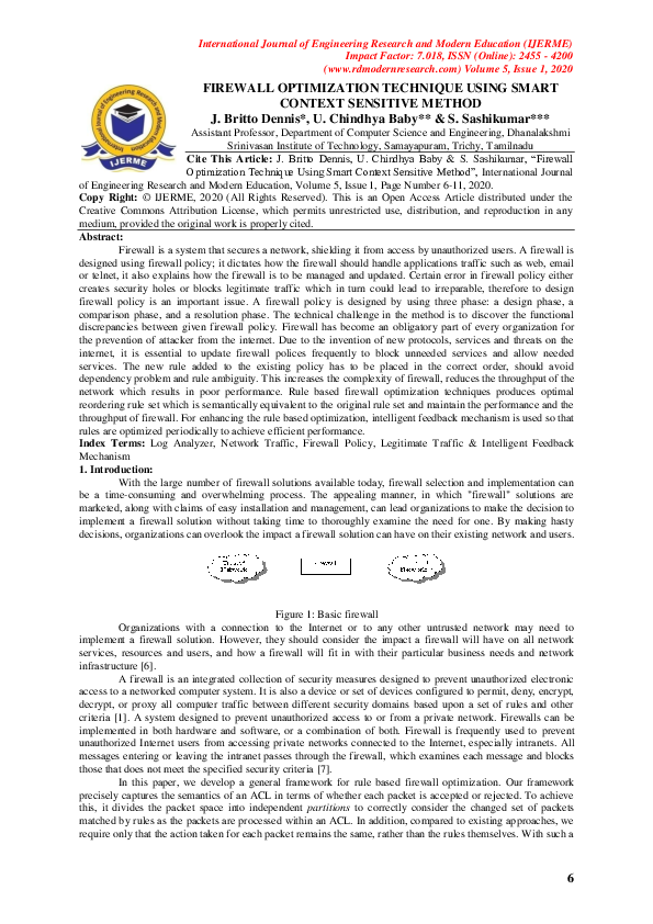 (PDF) Firewall Optimization Technique Using Smart Context Sensitive Method | britto dennis ...