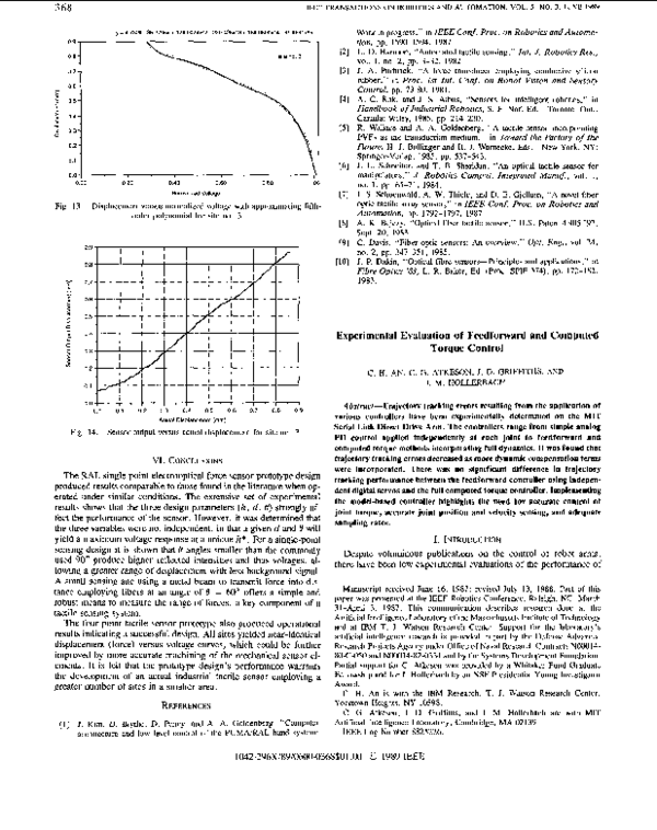 (PDF) Experimental evaluation of feedforward and computed torque control