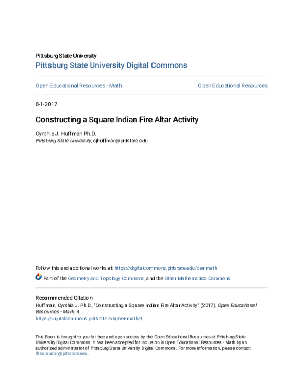 (PDF) Constructing a Square Indian Fire Altar Activity