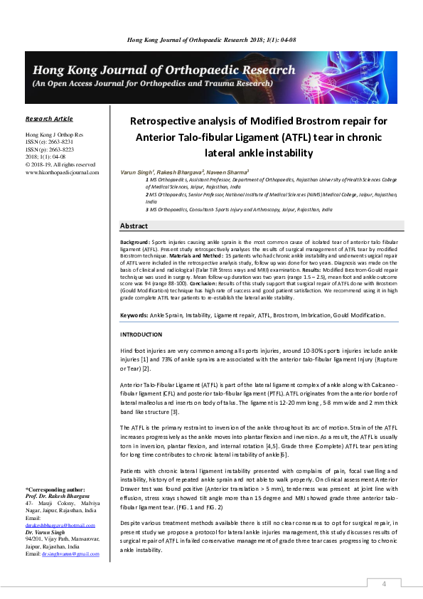 (PDF) Retrospective analysis of Modified Brostrom repair for Anterior ...