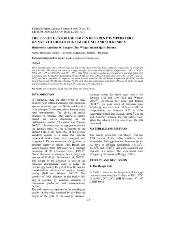 (PDF) The Effect of Storage Time in Different Temperature on Native ...