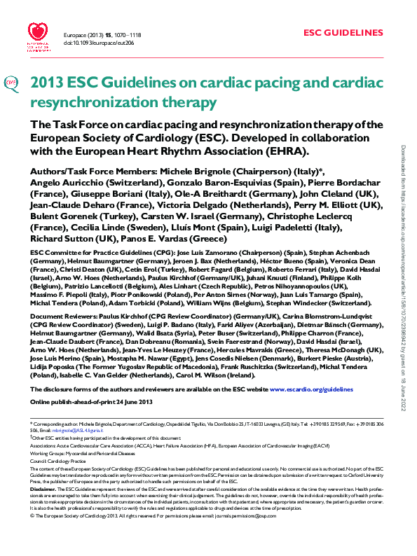 (PDF) 2013 ESC Guidelines on cardiac pacing and cardiac ...