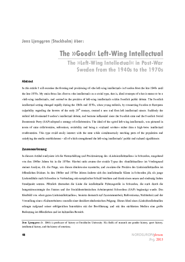 (PDF) The »Good« Left-Wing Intellectual