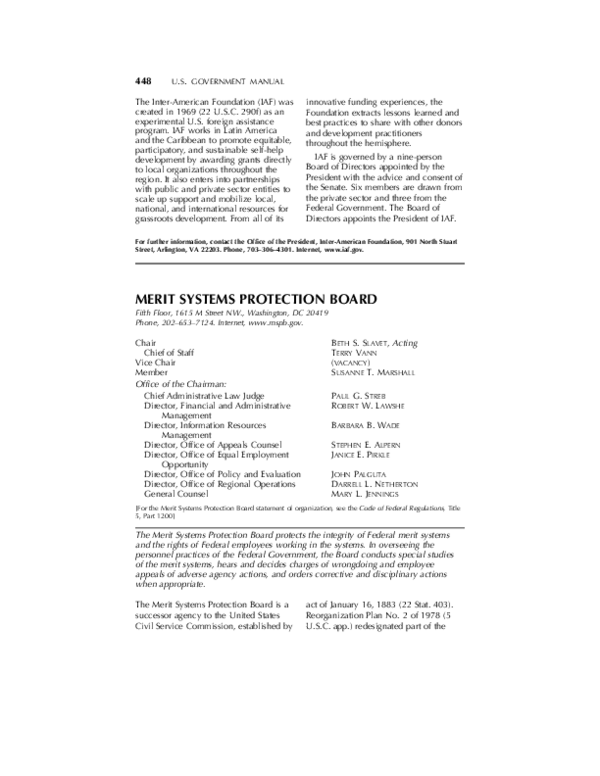 (PDF) Merit Systems Protection Board | Makinde Dolapo - Academia.edu