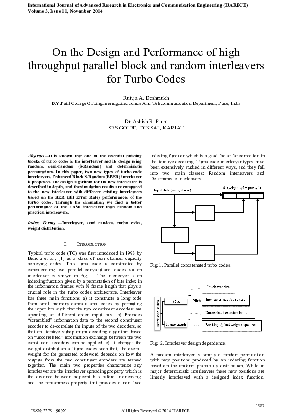 (PDF) On theory and Performance of high throughput parallel block and ...