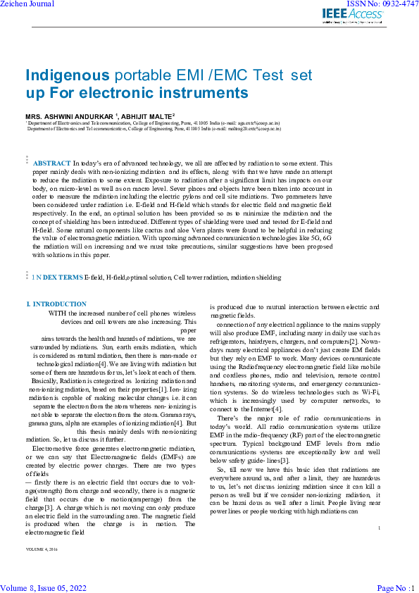 (DOC) Indigenous portable EMI /EMC Test set up For electronic instruments
