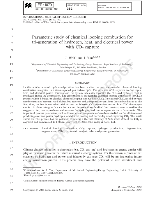(PDF) Parametric study of chemical looping combustion for tri ...
