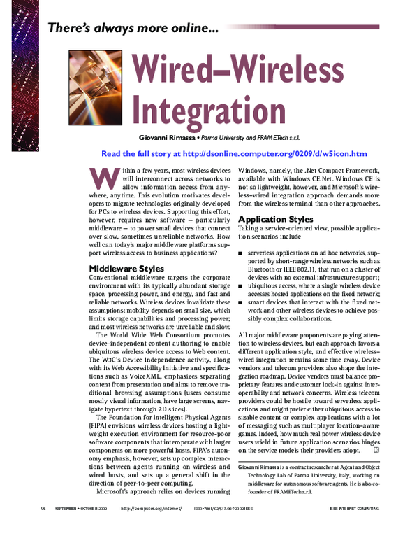 (PDF) Wired-wireless integration