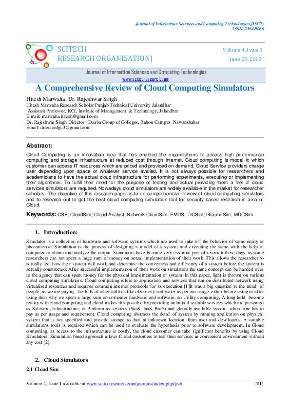 Journal of Information Sciences and Computing Technologies www ...