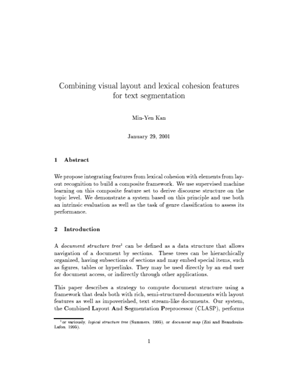 (PDF) Combining Visual Layout and Lexical Cohesion Features for Text ...