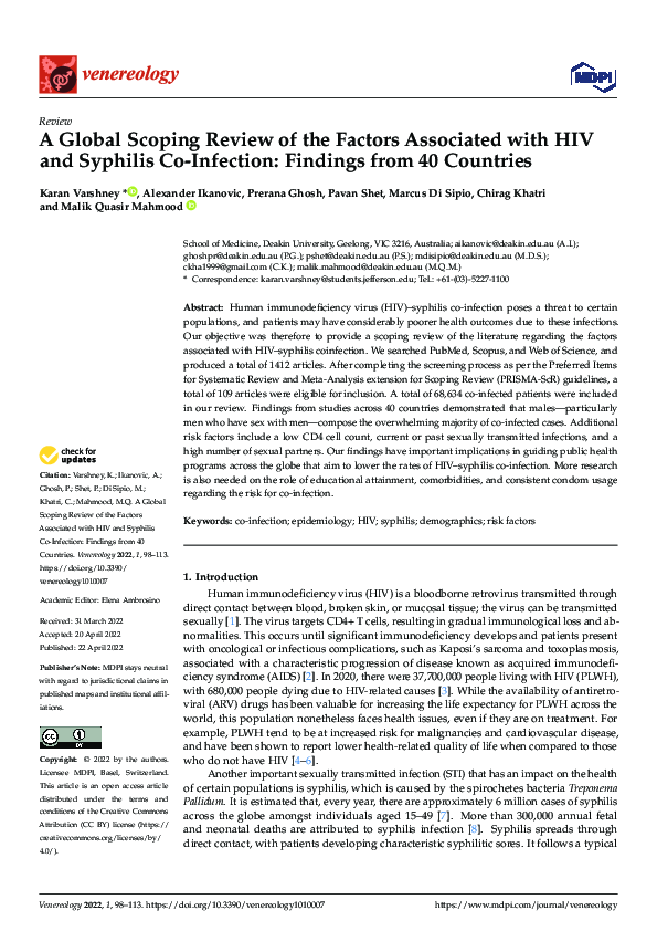 (PDF) A Global Scoping Review of the Factors Associated with HIV and ...