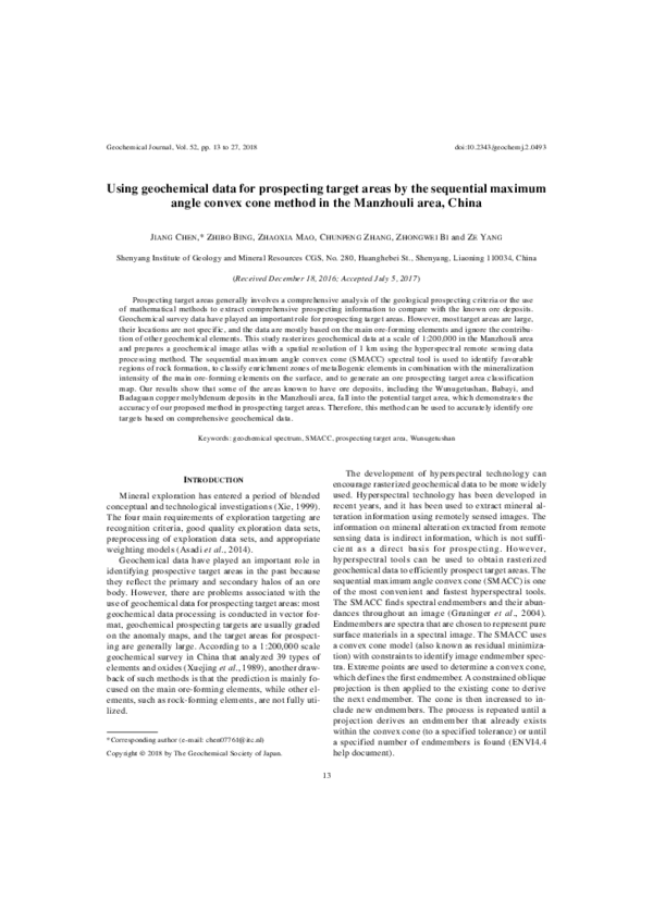 (PDF) Using geochemical data for prospecting target areas by the ...