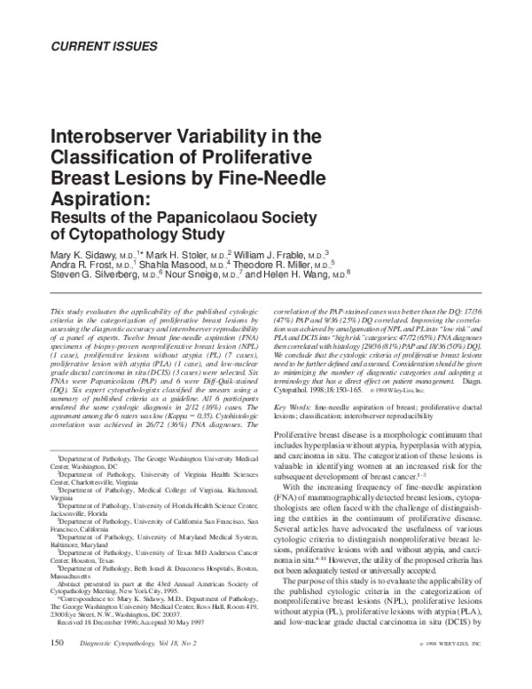 (PDF) Interobserver variability in the classification of proliferative ...