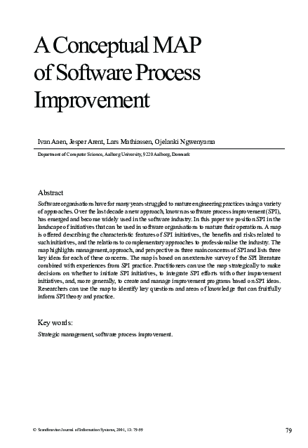(PDF) A conceptual map of software process improvement