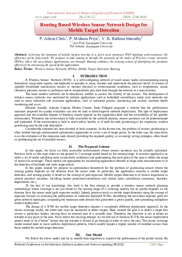 Pdf Routing Based Wireless Sensor Network Design For Mobile Target Detection