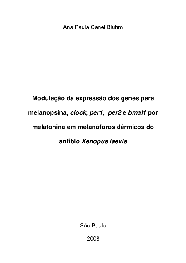 (PDF) Modulação da expressão dos genes para melanopsina, clock, per1 ...
