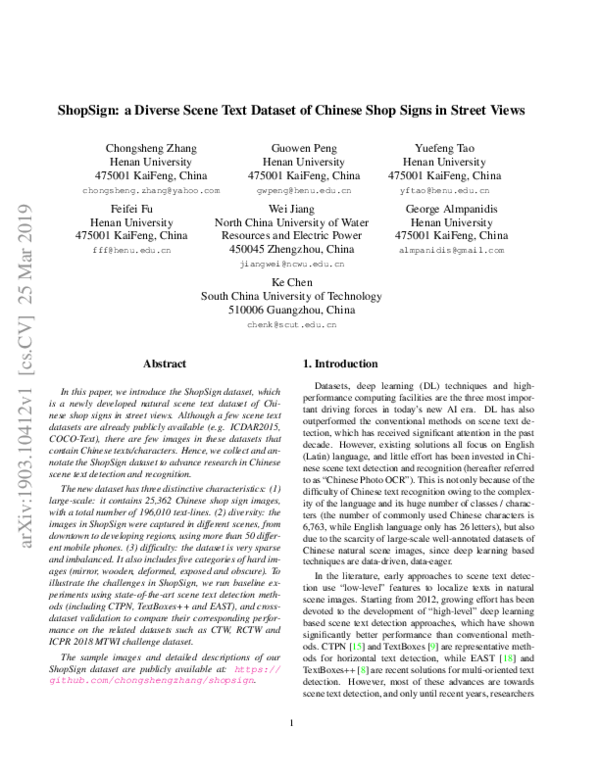 (PDF) ShopSign: a Diverse Scene Text Dataset of Chinese Shop Signs in Street Views