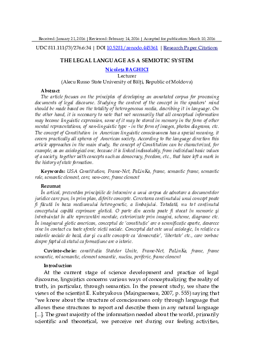 (PDF) The Legal Language As A Semiotic System