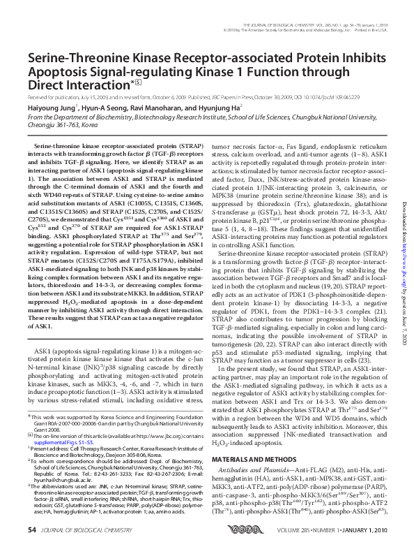 (PDF) Serine-Threonine Kinase Receptor-associated Protein Inhibits ...