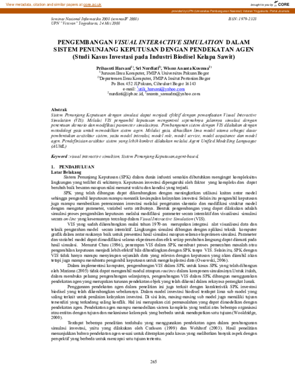(PDF) PENGEMBANGAN VISUAL INTERACTIVE SIMULATION DALAM SISTEM PENUNJANG KEPUTUSAN DENGAN ...