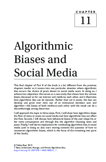 (PDF) Understand, Manage, and Prevent Algorithmic Bias
