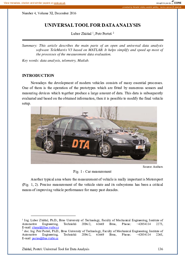 (PDF) Universal Tool for Data Analysis