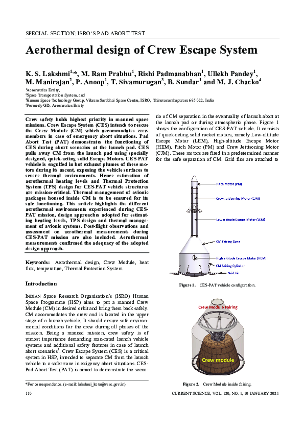 (PDF) Aerothermal Design of Crew Escape System | ullekh pandey ...