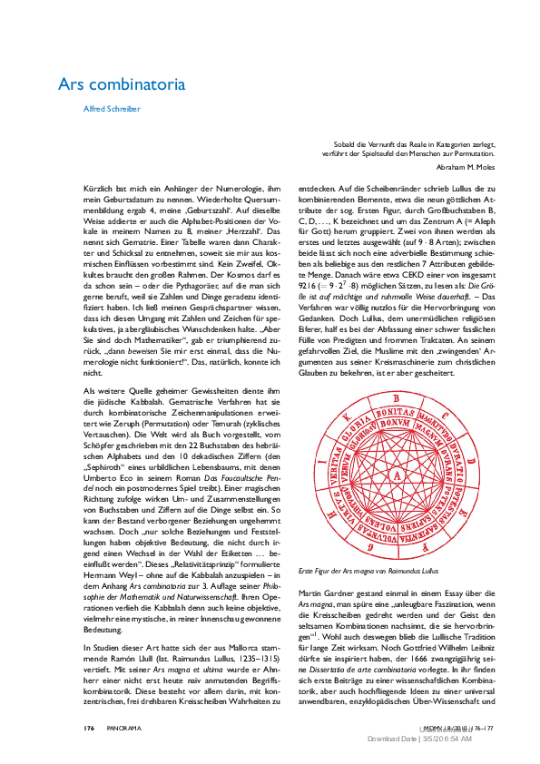 (PDF) Ars combinatoria