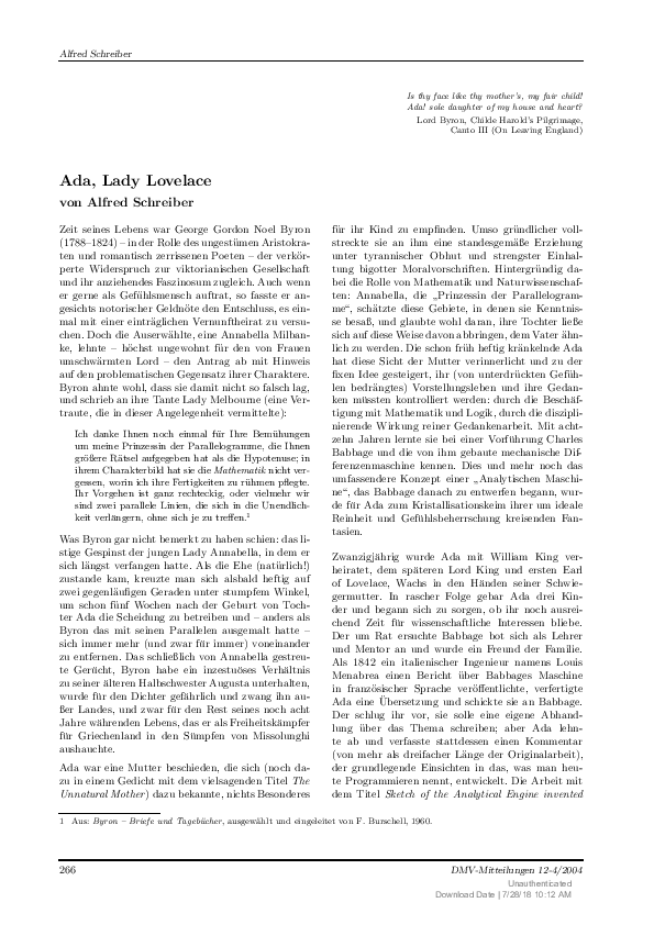 (PDF) Ada, Lady Lovelace