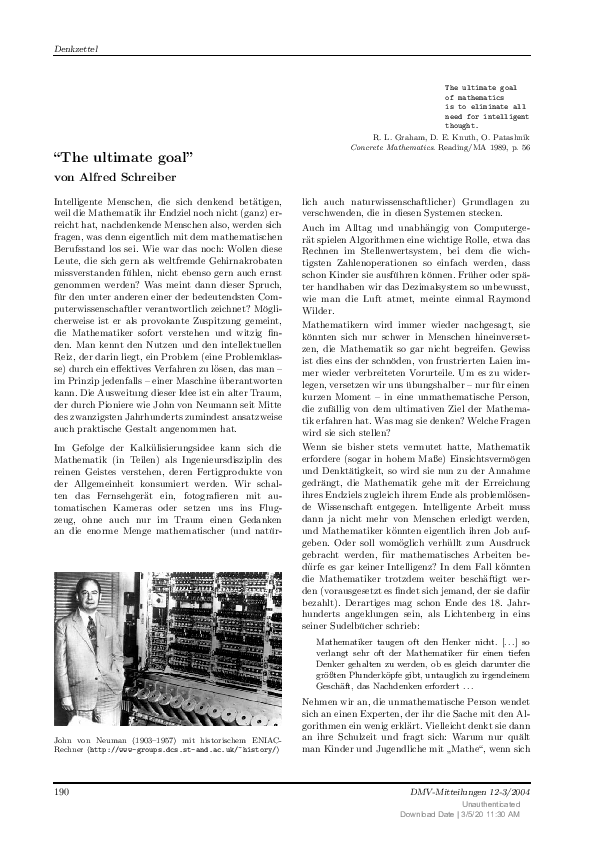 (PDF) The ultimate goal