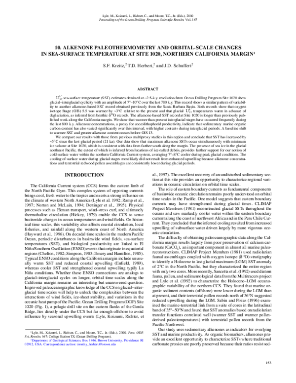 (PDF) 10. Alkenone Paleothermometry and Orbital-Scale Changes in Sea ...