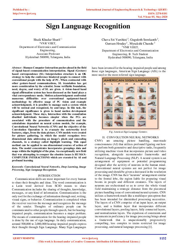 (PDF) Sign Language Recognition | Shaik Khadar Sharif - Academia.edu
