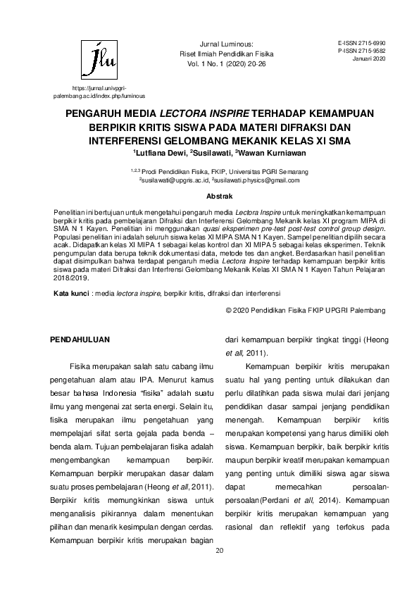 (PDF) Pengaruh Media Lectora Inspire Terhadap Kemampuan Berpikir Kritis Siswa Pada Materi ...