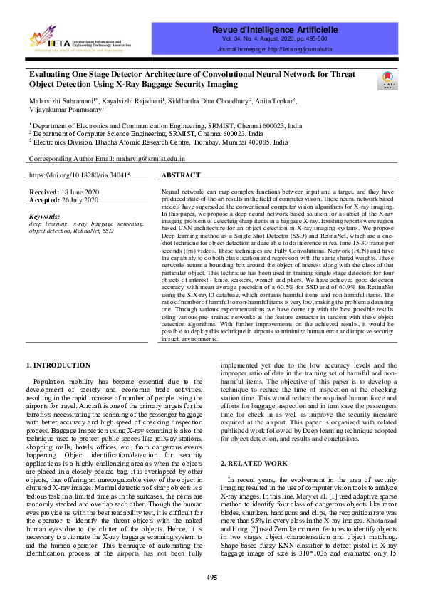 (PDF) Evaluating One Stage Detector Architecture of Convolutional ...