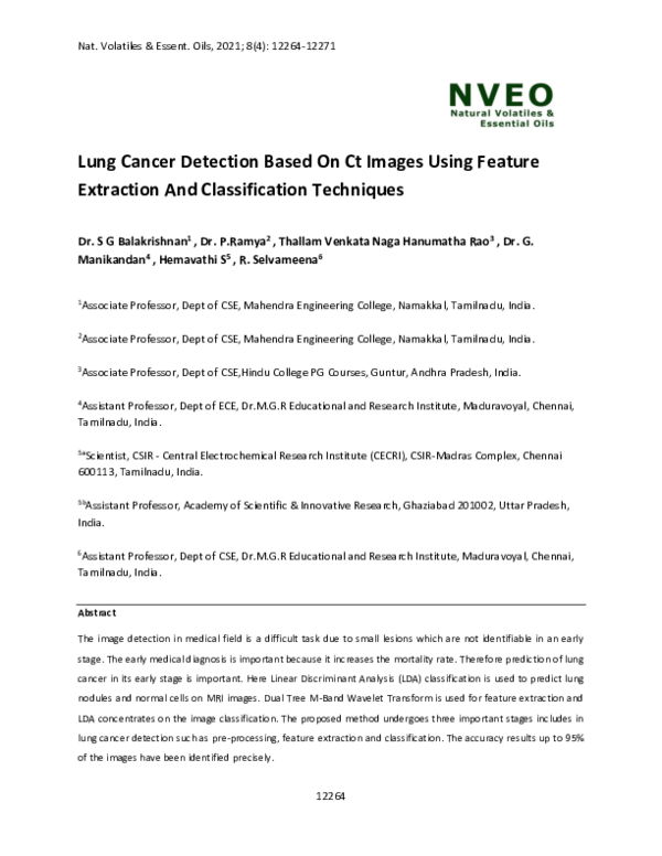 Pdf Lung Cancer Detection Based On Ct Images Using Feature Extraction
