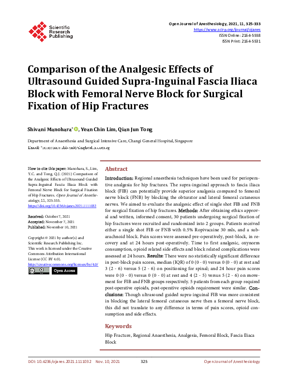 (PDF) Comparison of the Analgesic Effects of Ultrasound Guided Supra ...