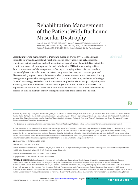 (PDF) Effective Rehabilitation Strategies for Duchenne Muscular Dystrophy