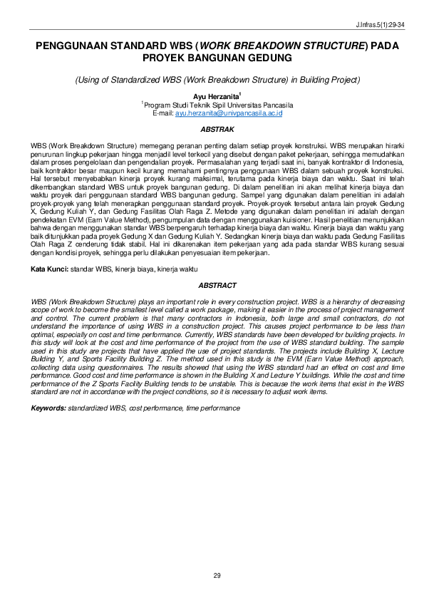 (PDF) Penggunaan Standard WBS (Work Breakdown Structure) Pada Proyek ...