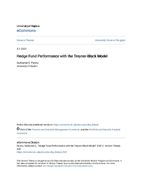 (PDF) Hedge Fund Performance with the Treynor-Black Model