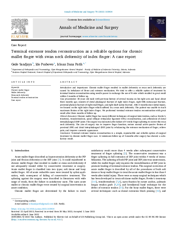 (PDF) Terminal tendon reconstruction as reliable options for chronic ...