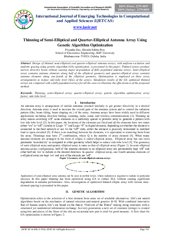 (PDF) Thinning of Semi-Elliptical and Quarter-Elliptical Antenna Array Using Genetic Algorithm ...